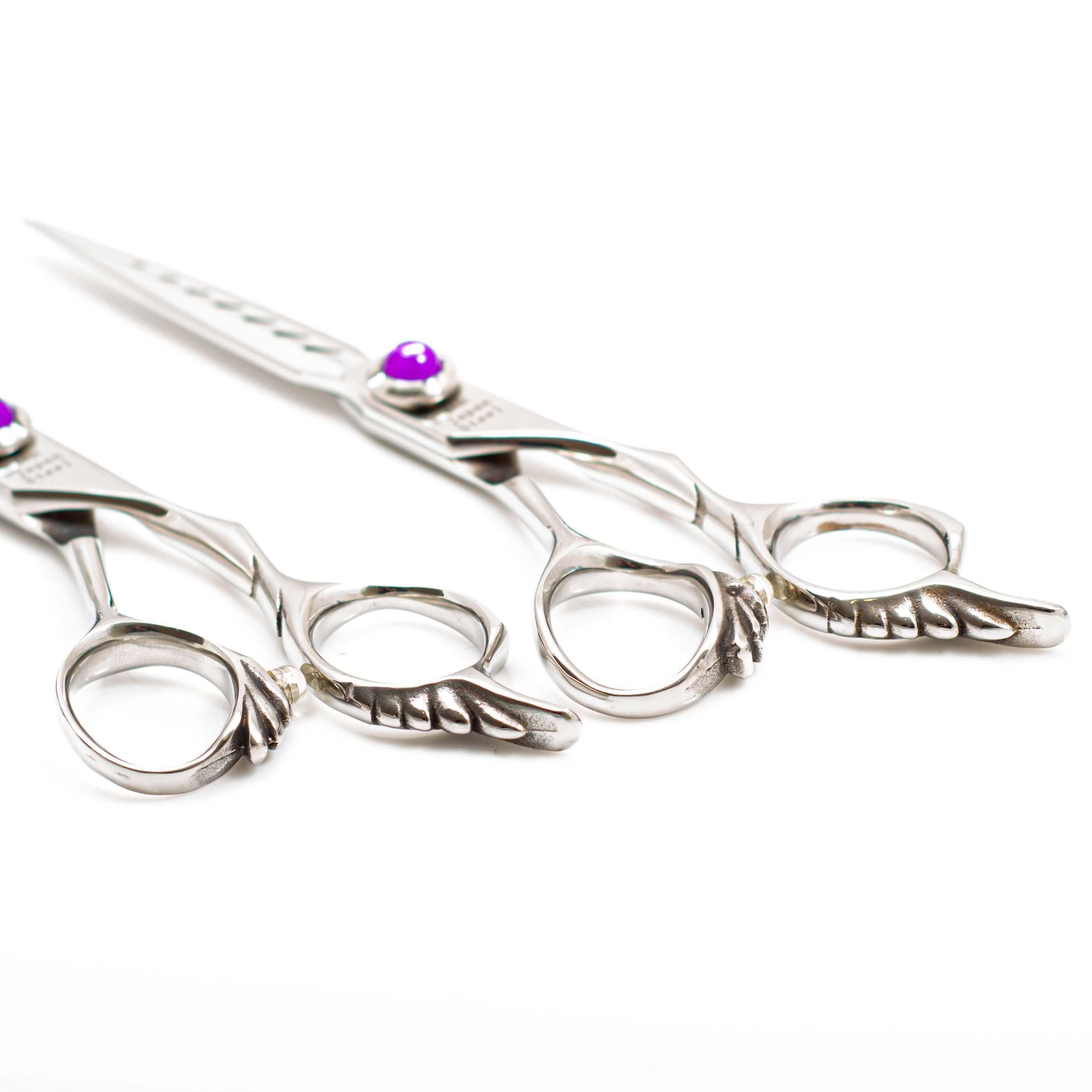 Dragon Purple Crystal Line 6.0'' 440c Hairdressing Scissors Set