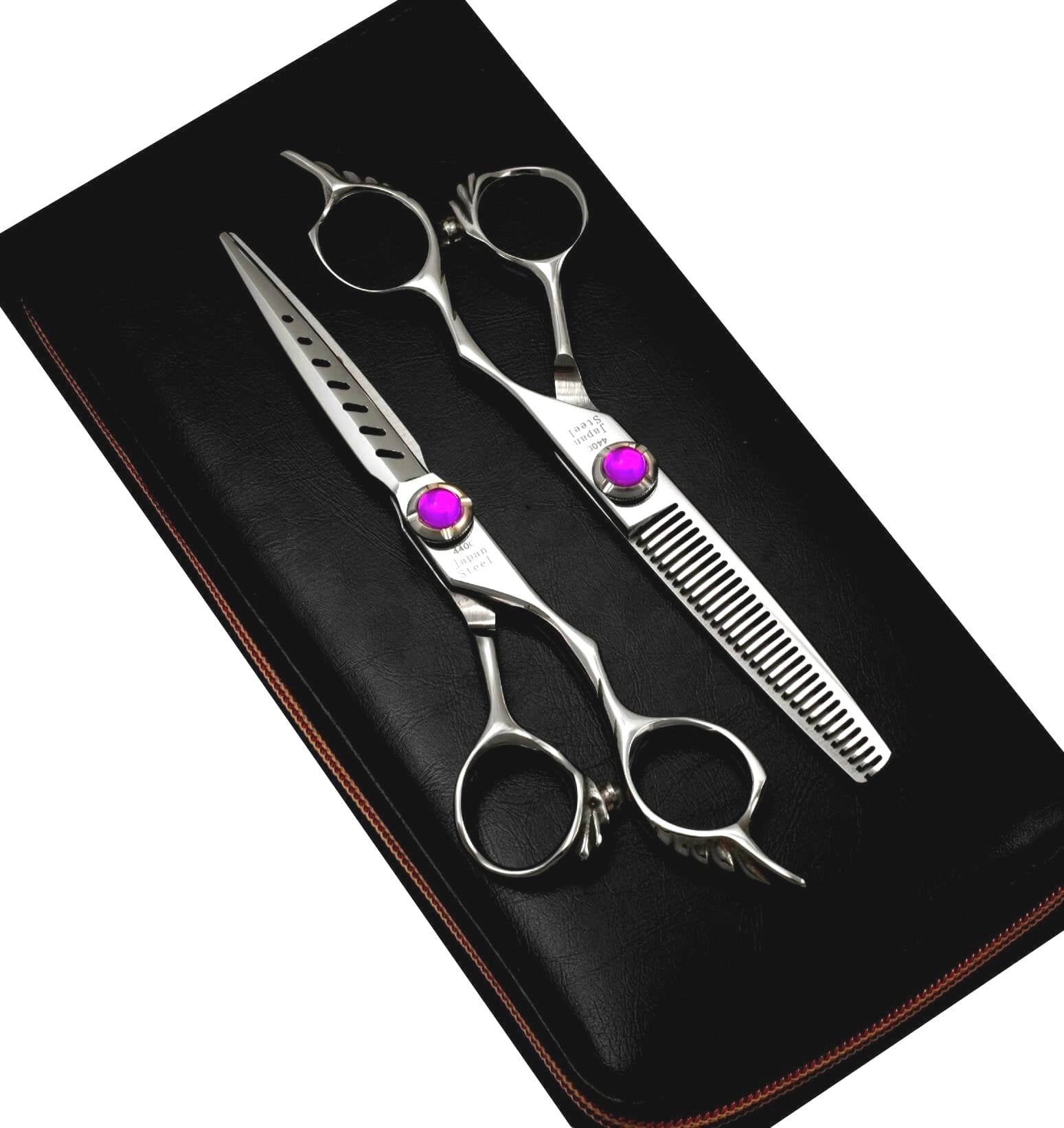 Dragon Purple Crystal Line 6.0'' 440c Hairdressing Scissors Set