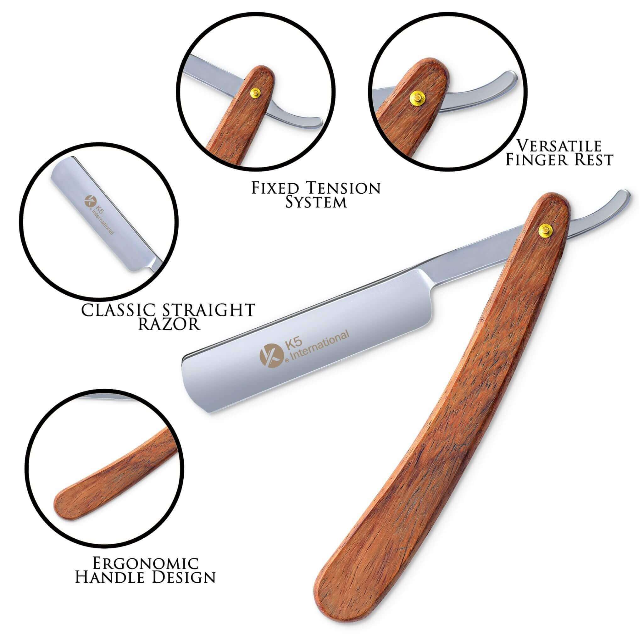 Professional Single Blade Straight Razor Wooden Handle