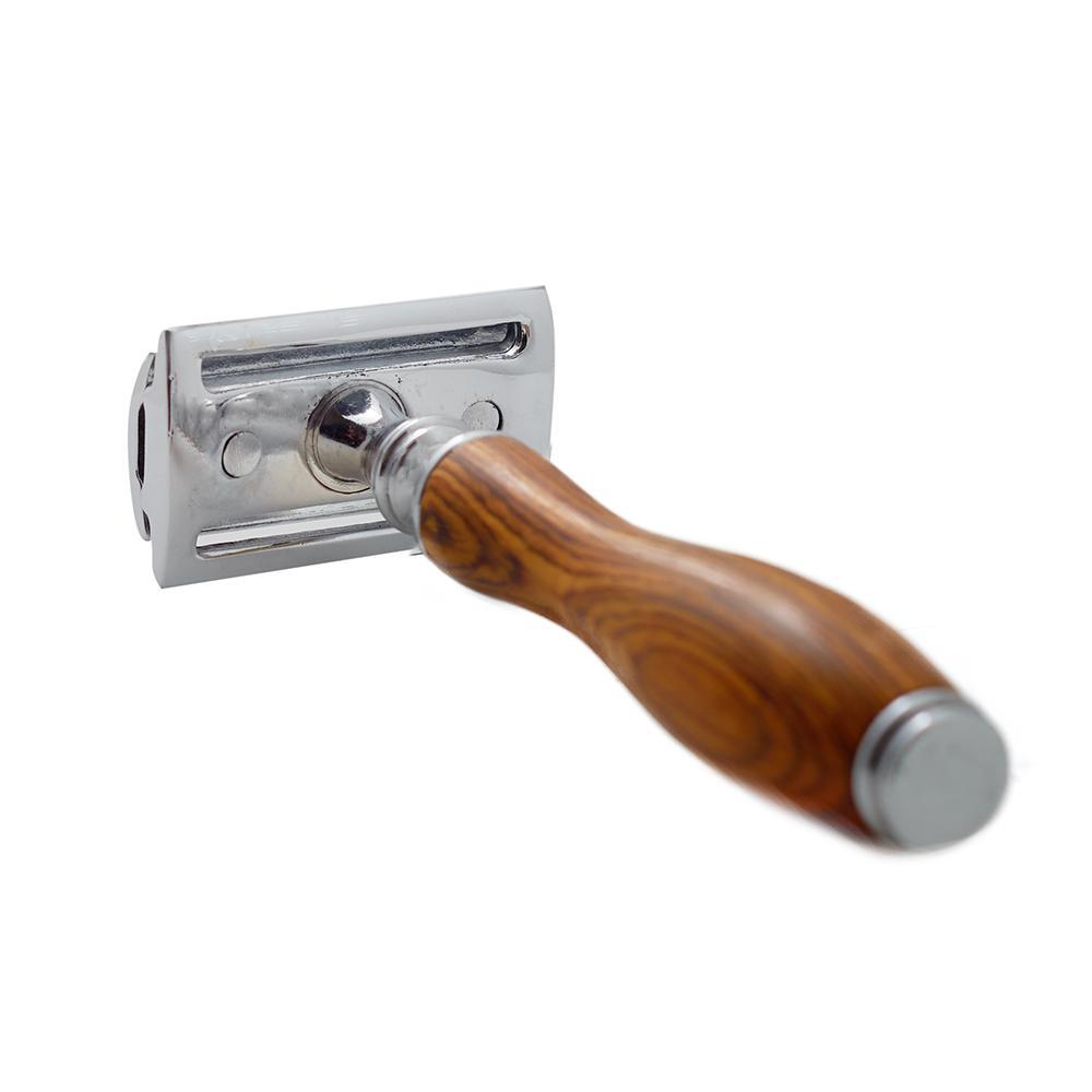 Hair Removal Safety Razor With Wooden Handle